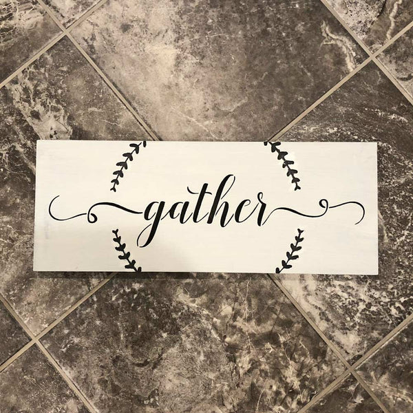 Gather Rustic Sign Stencil - Farmhouse Stencils for DIY Signs