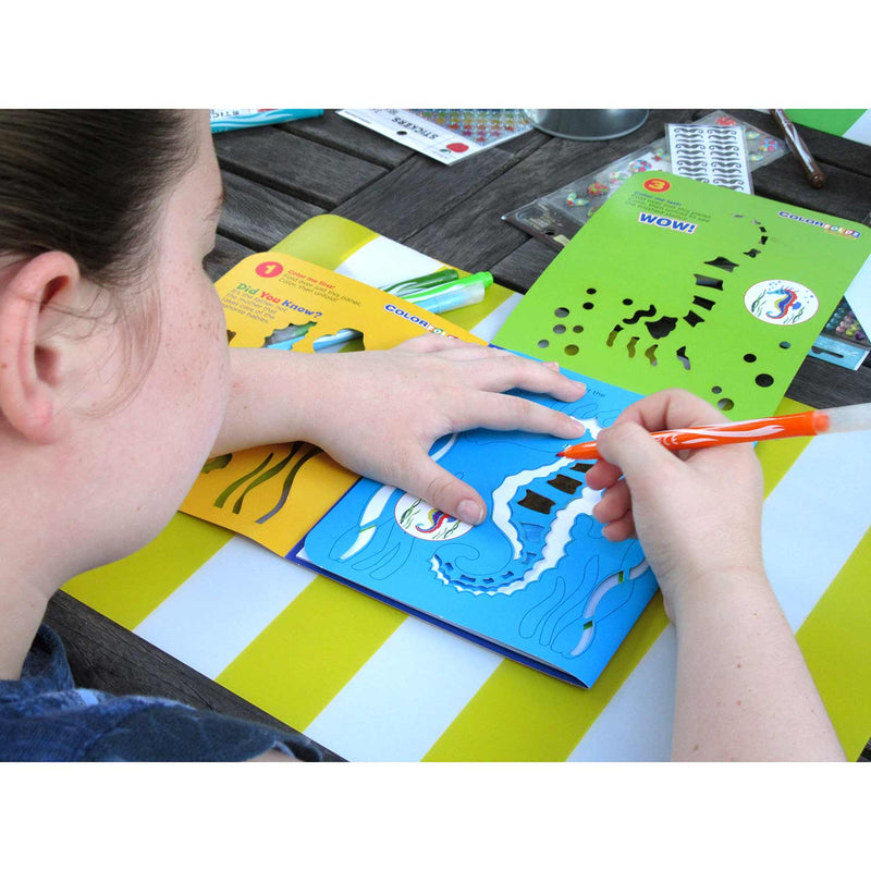 Seahorse ColorFolds Stencil Book - Stencils and Coloring Books for Kids