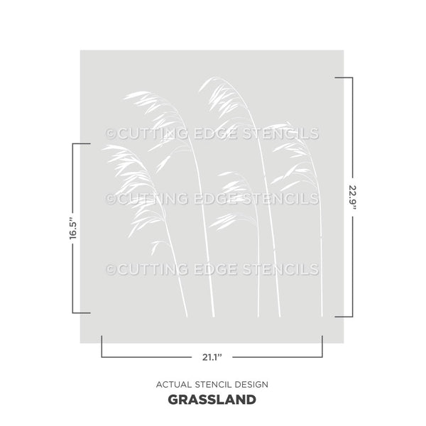 Grass stencil - Nature-inspired stencil designs for easy wall decor