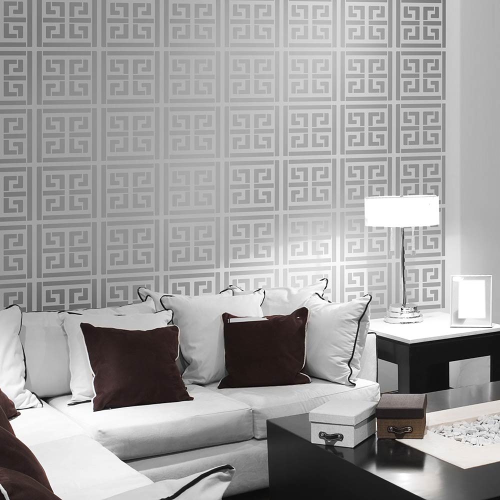Greek stencil Athena for accent wall. Stencils for walls instead of ...