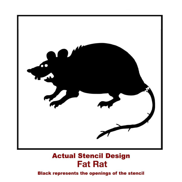 Fat Rat Halloween Stencil | Stencil of a Silly Rat