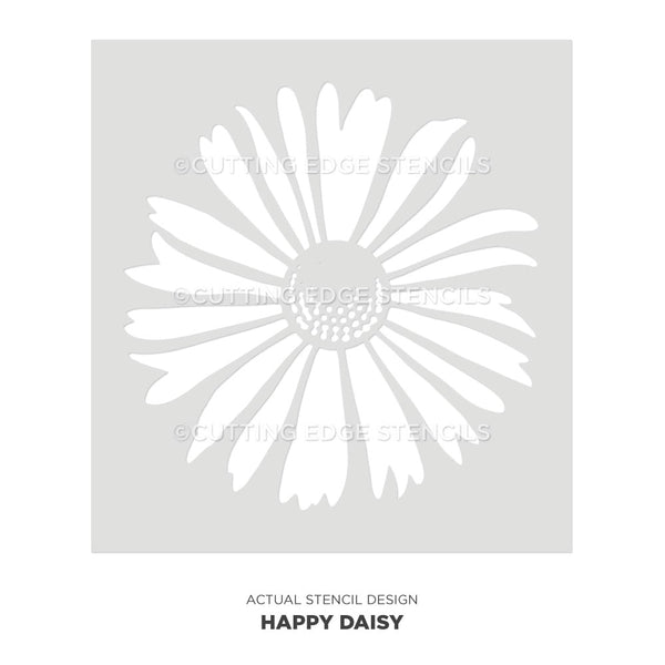 Happy Daisy Flower Stencil - floral stencils for walls, furniture ...