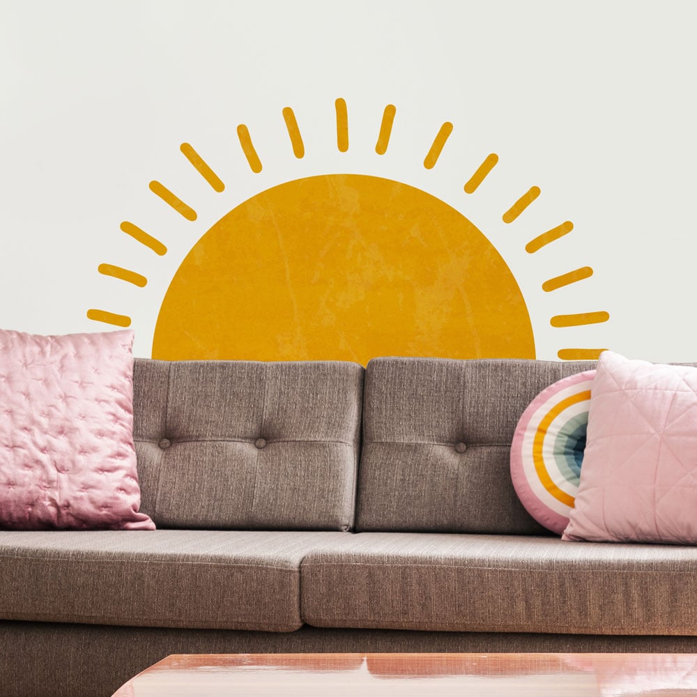 Large Sun stencil for painting the wall - better than decals!