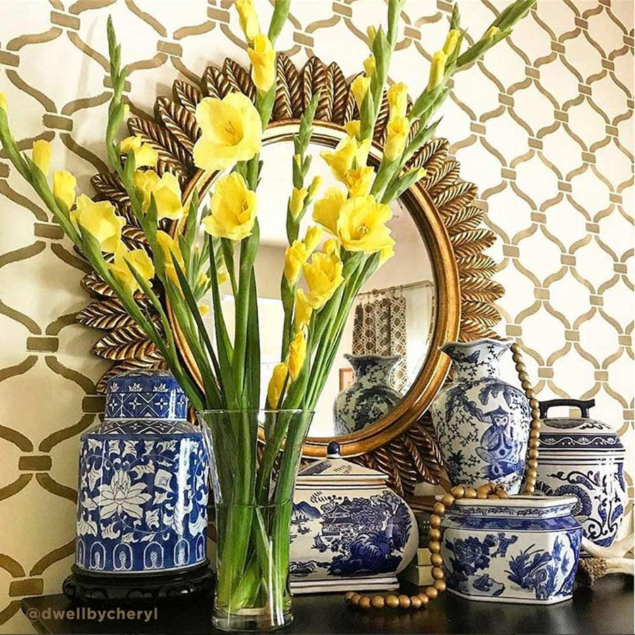 Chain Link Craft Stencil - Stencils for furniture and crafts, fabric ...