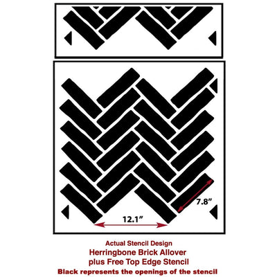 herringbone brick stencil design - wallpaper stencils, stencil designs ...