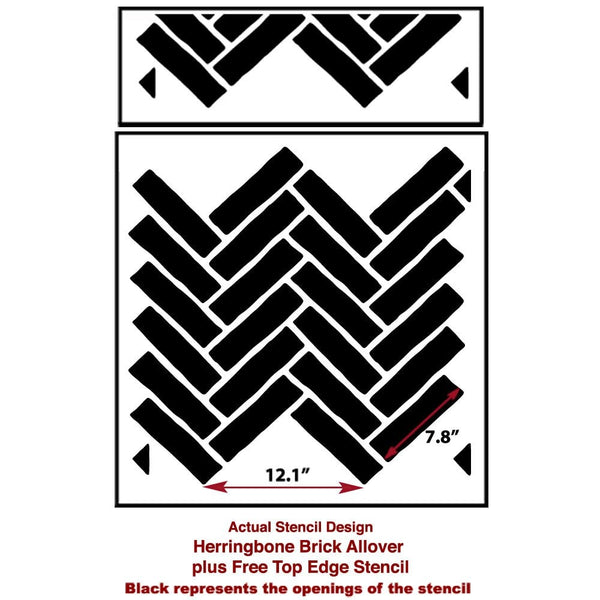 herringbone brick stencil design - wallpaper stencils, stencil designs ...