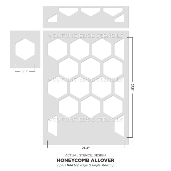 Honeycomb Wallpaper Stencil - Geometric stencils for walls. Factory ...