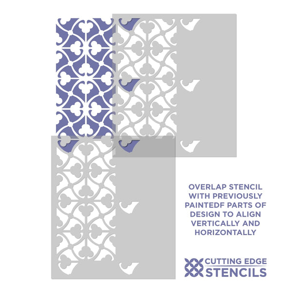 Tile Stencils for DIY Cement Painted Tiles, Wall and Floor Stencils