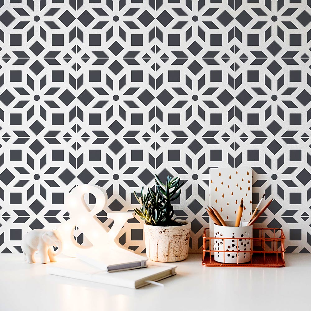 Tile Stencils, Floor Stencils - Stencil your old tile floor with Tile ...