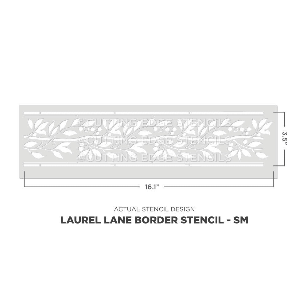 Laurel Lane Border Stencil – Cottage Style Wall Stencil Border