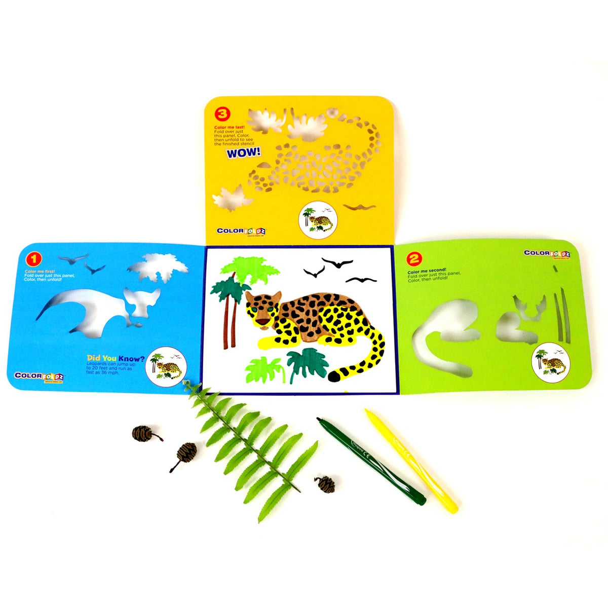 Leopard ColorFolds Stencil Book - Stencils and Coloring Books for Kids