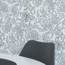 Linear Art Flower Wallpaper Stencil for Painting Walls - Cutting Edge ...