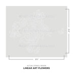 Linear Art Flower Wallpaper Stencil for Painting Walls - Cutting Edge ...