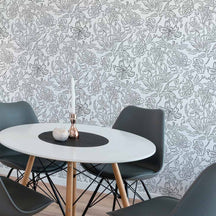 Linear Art Flower Wallpaper Stencil for Painting Walls - Cutting Edge ...