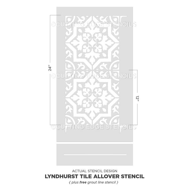 Tile Stencils for floors - Stencil your dated tile floor or backsplash ...