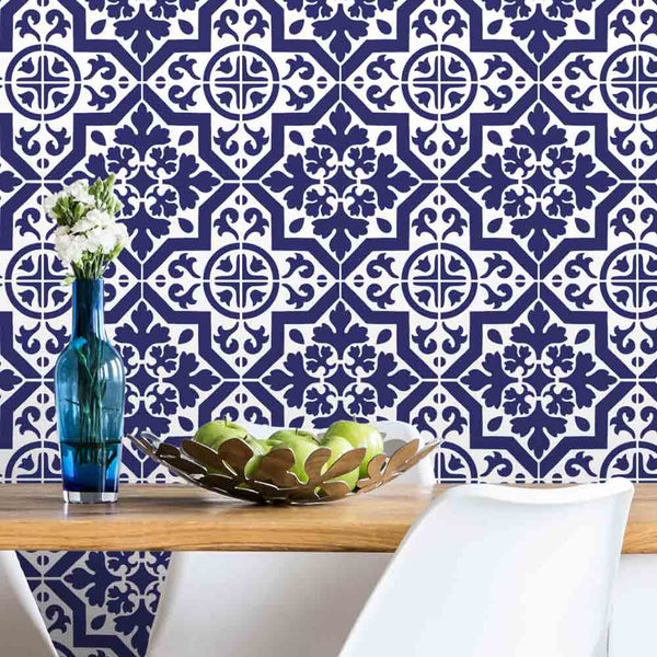Tile Stencils for floors - Stencil your dated tile floor or backsplash ...