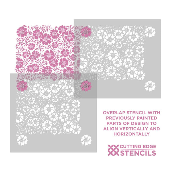 Marigold Flower Stencil for Painting Walls - Floral Stencil Patterns ...