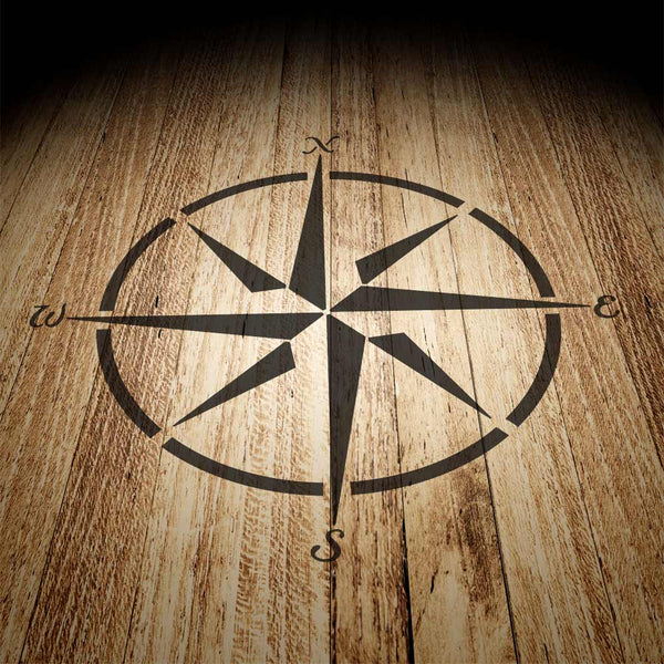 Mariner's Compass stencil - Captain's Compass Nautical stencil design