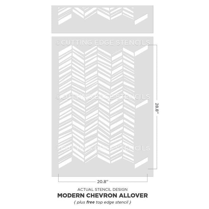 Modern Chevron Wall Stencil Pattern / Herringbone Wallpaper stencils