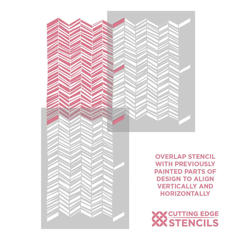 Modern Chevron Wall Stencil Pattern / Herringbone Wallpaper stencils