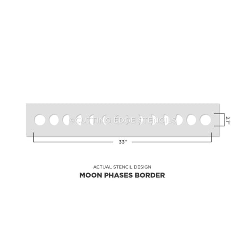 Moon border stencil, Wall stencils for nursery, Stencil designs for ...