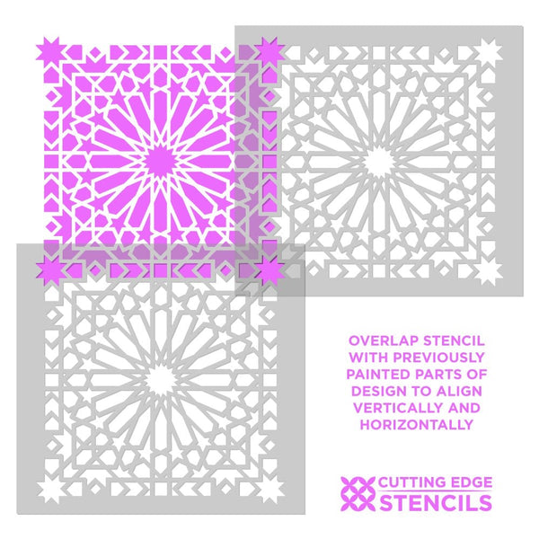 Moroccan Tile Stencils - Moroccan designs for walls and floors
