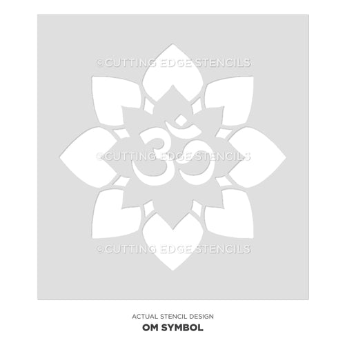 OM symbol stencil Mandala - Mandala stencils for mindful living