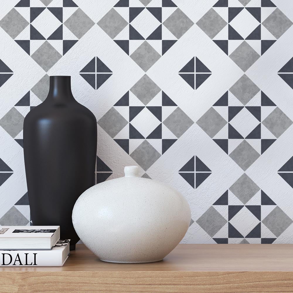 Oxford Tile Stencil - English Geometric Tile Patterns for Painting Floor