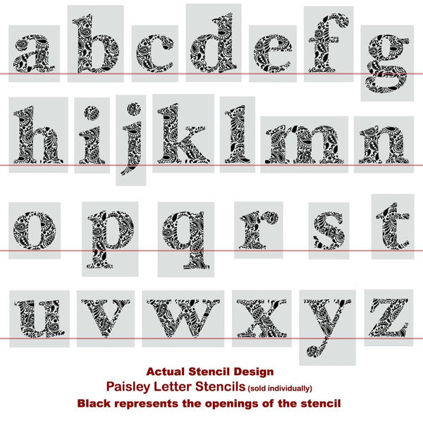 Paisley Stencil Letters | Monogram Stencils for Painting
