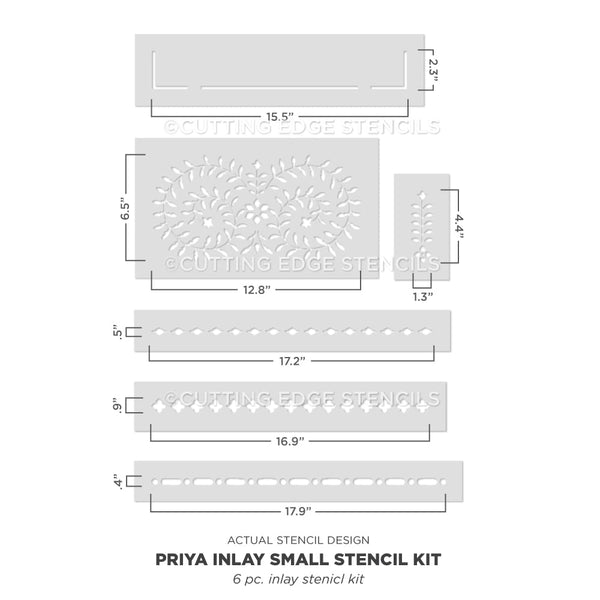 Bone Inlay Stencils for Furniture - Painted DIY Inlay