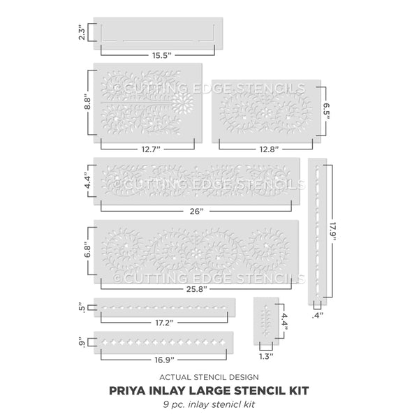 Bone Inlay Stencils for Furniture - Painted DIY Inlay