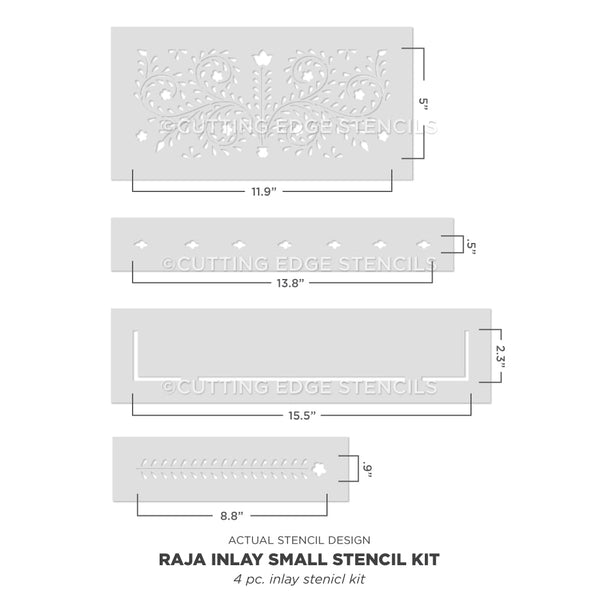 Bone Inlay Furniture Stencils - Indian Inlay Stencil Kits