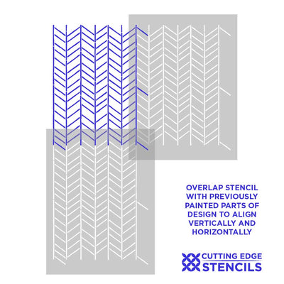 Rustic Herringbone geometric stencil pattern, wallpaper stencils ...