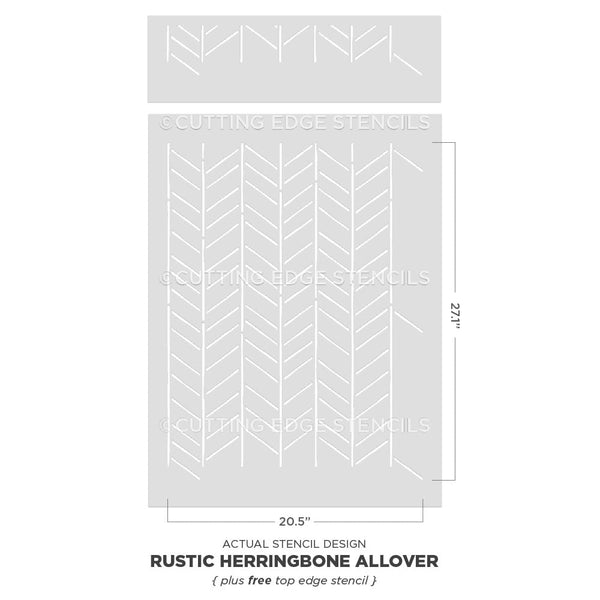 Rustic Herringbone geometric stencil pattern, wallpaper stencils ...