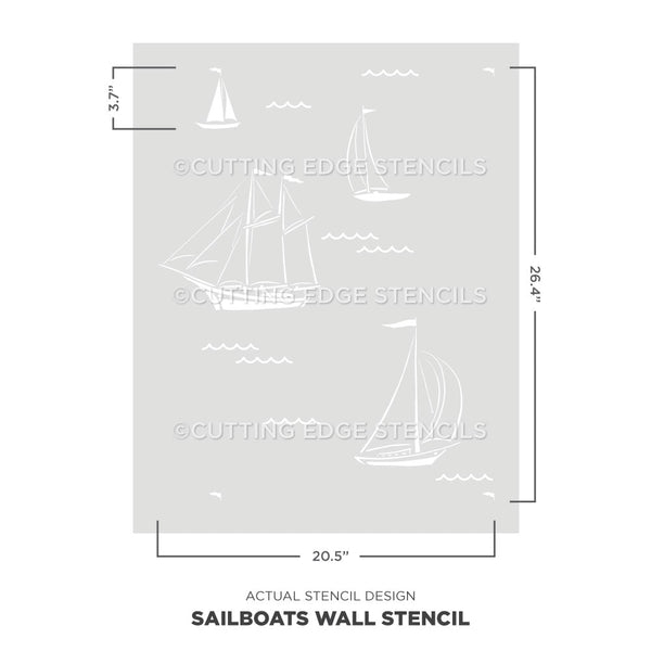 Sailboat Wall Stencil for Nautical and Beach Themed Decor! - Easy DIY Decor