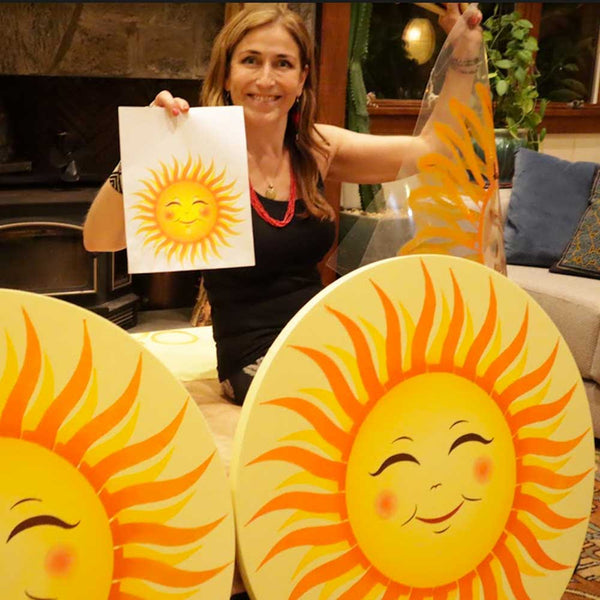 Large Sun stencil for Nurseries - Paint and Stencil instead of decals!