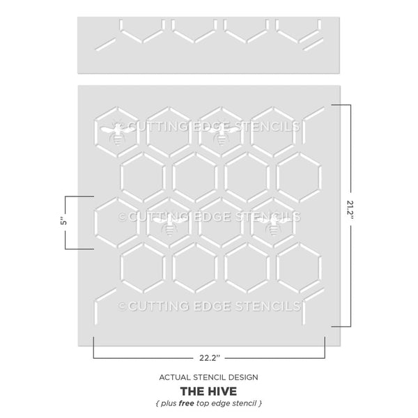 Bee Hive Wall Pattern Stencil | Honeybees Hive Print Stencil