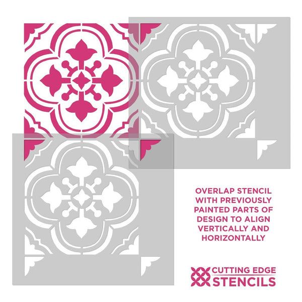 large santa ana Tile Stencil Designs - Stencil your old tile floor or ...