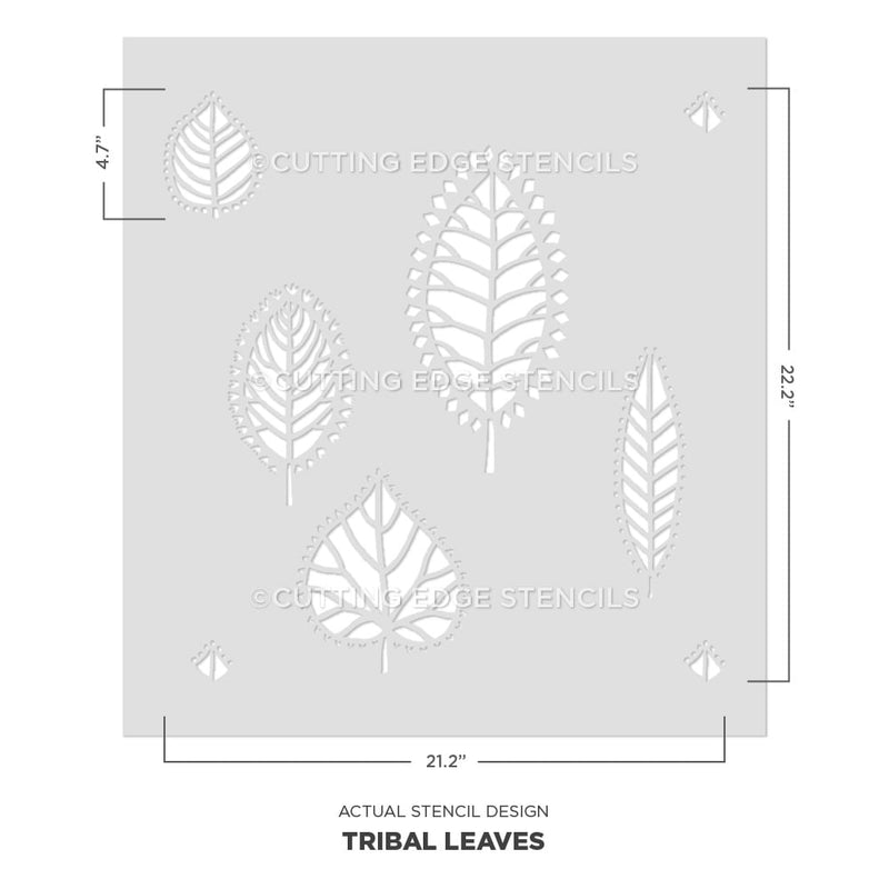 Leaves Stencil Tribal Wallpaper Pattern - Leaf stencil design for walls