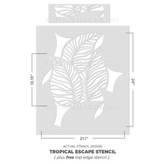 Tropical Escape Wall Stencil - Tropical leaf wallpaper stencil designs ...