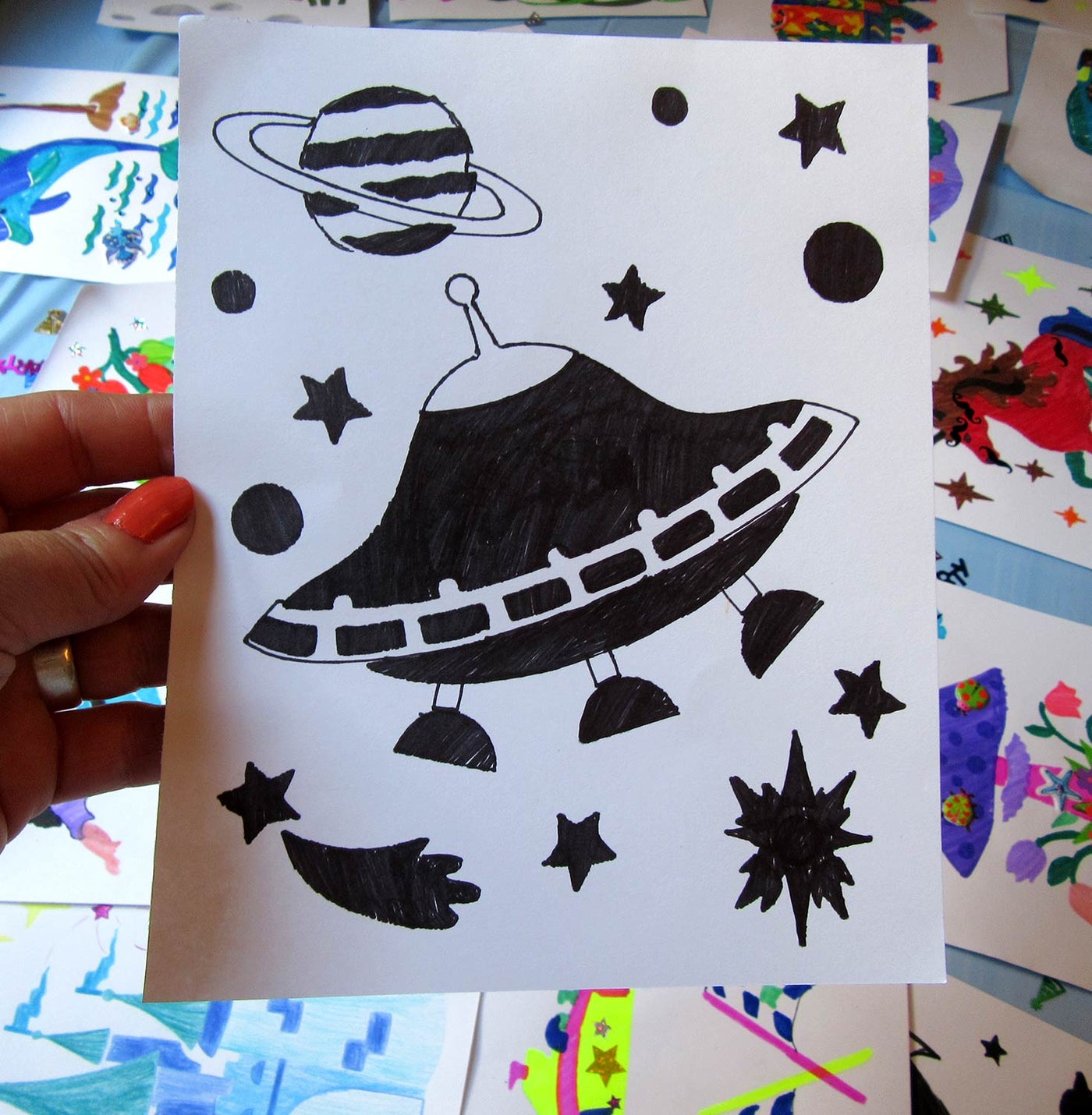 UFO ColorFolds Stencil Book - Stencils and Coloring Books for Kids
