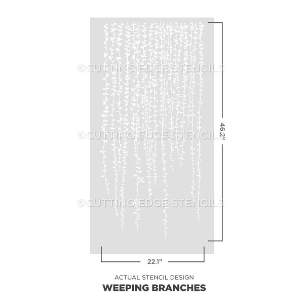 Weeping Branches Stencil for Painting Walls - Tree Branch Stencils for ...