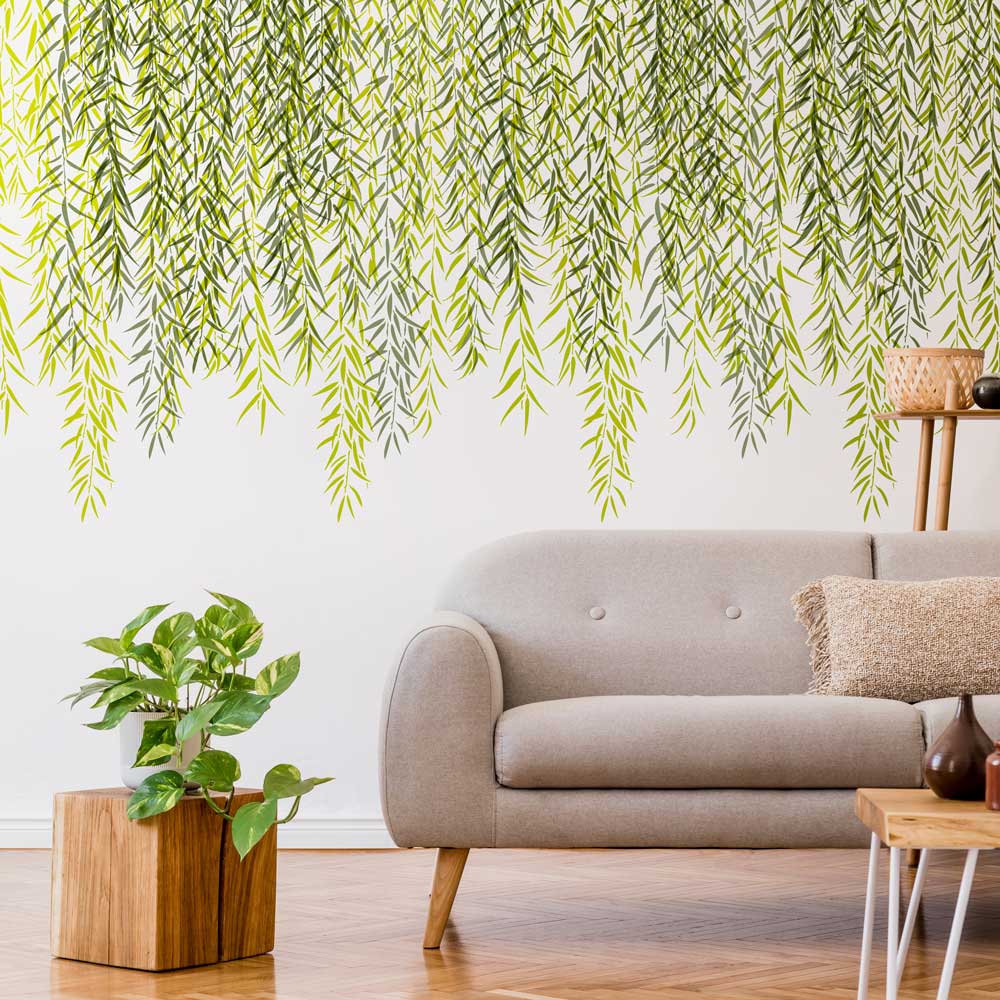 Weeping Willow Stencil for Painting Walls - Tree Branch Stencils for Wall