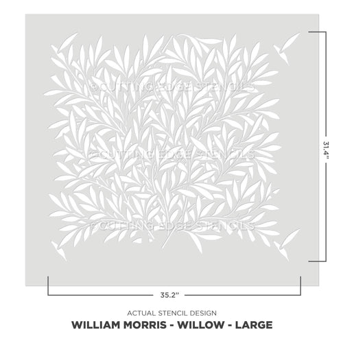 Large Willow stencil by William Morris - Vintage Stencil Patterns for Painting Walls - Factory ...