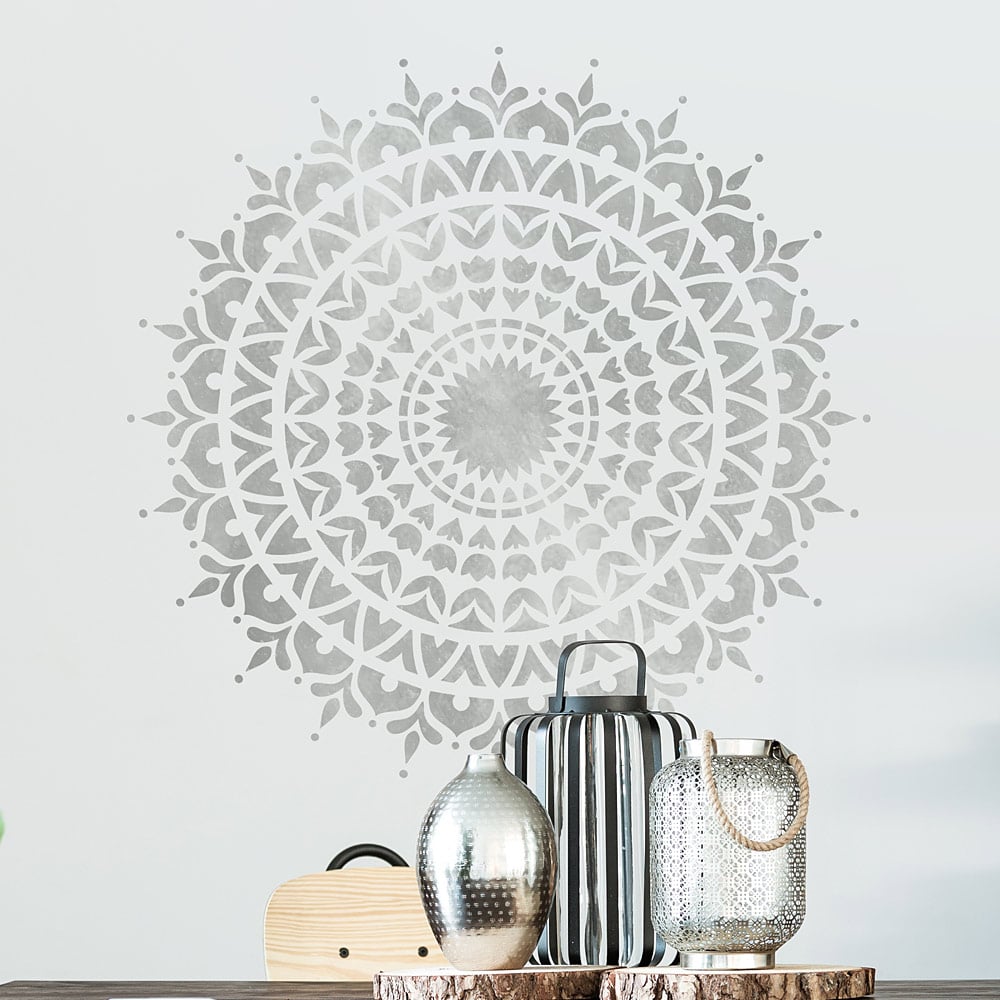 Wisdom Mandala stencil - Large Stencil Wall Mandala - Mandala stencils ...